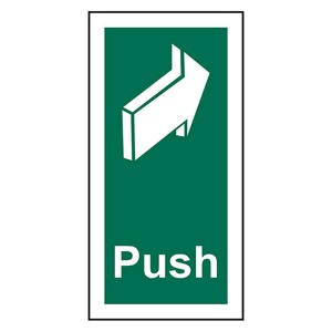 Push Safety Sign - 75x150mm